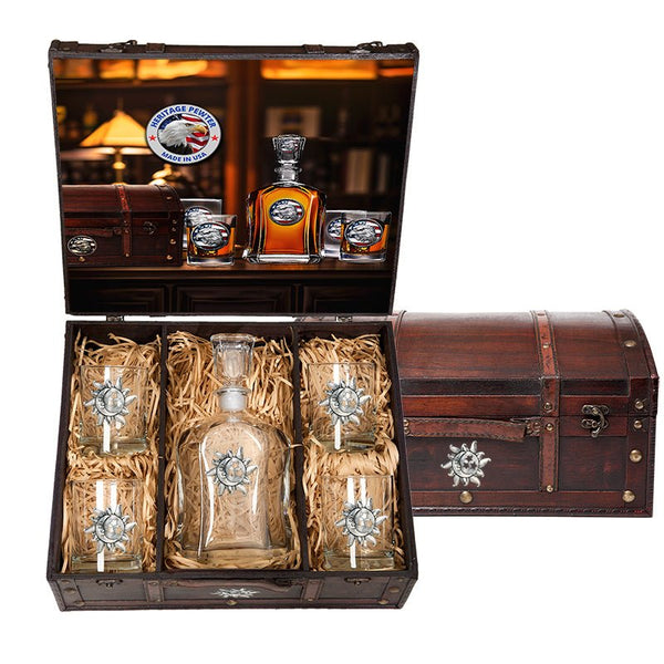 CELESTIAL CAPITOL DECANTER CHEST SET - Fine Pewter Gifts - Heritage ...