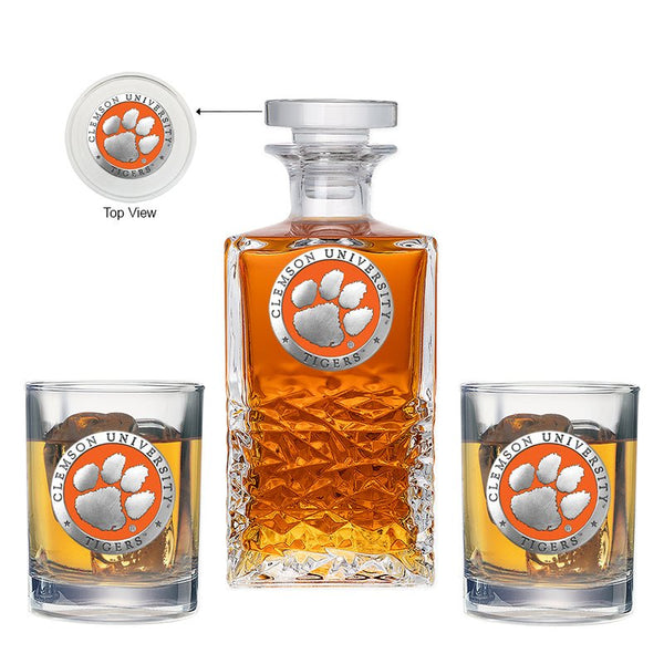 Clemson University Heritage Decanter with 2 Glasses -Fine Pewter Gifts ...