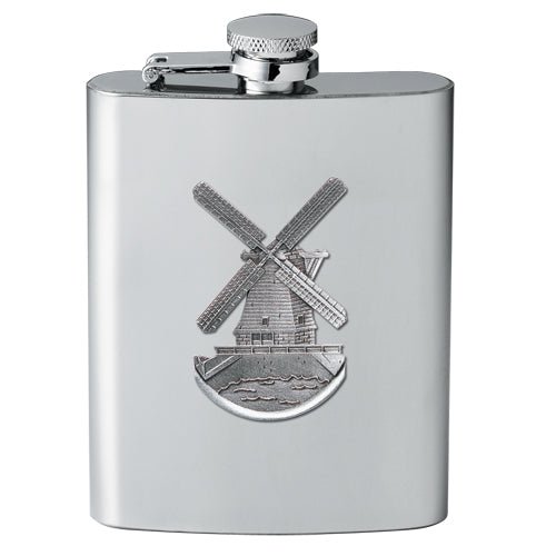 WIND MILL FLASK - Fine Pewter Gifts - Heritage Metalworks, Inc.
